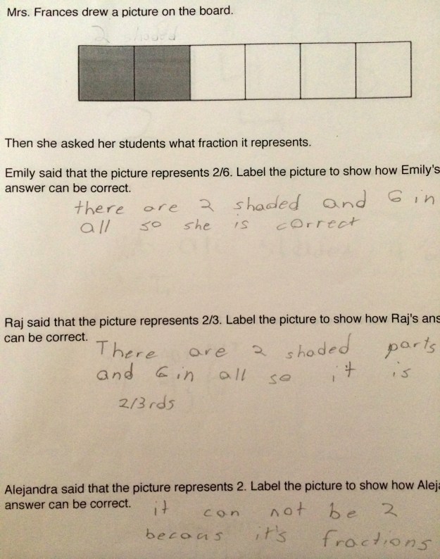 Student Work with Fractions | MathMinds
