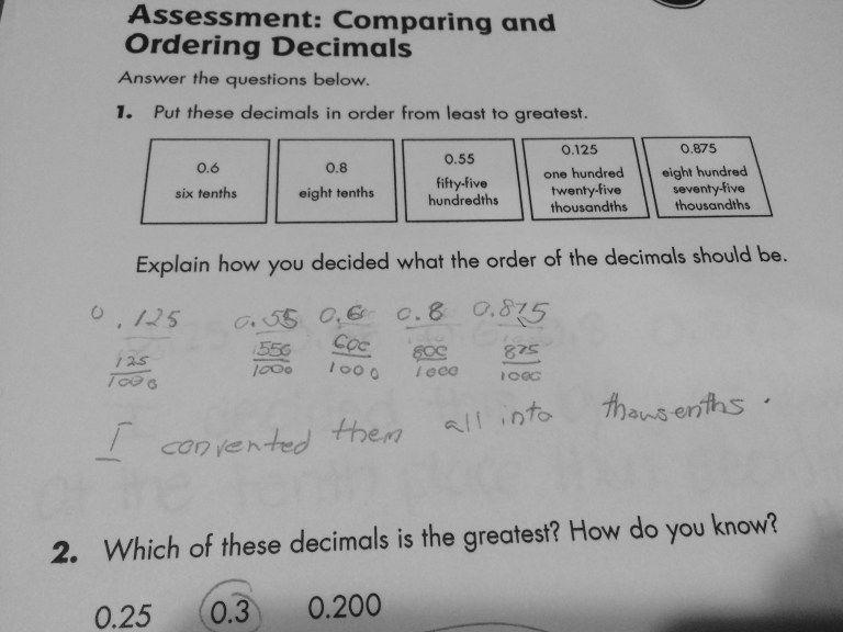 Comparing and Ordering Decimals | MathMinds